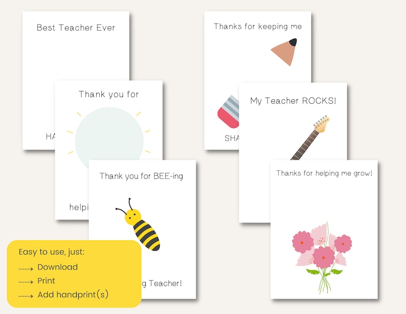 Teacher Appreciation Handprint Art, Handprint Teacher Appreciation Card ...