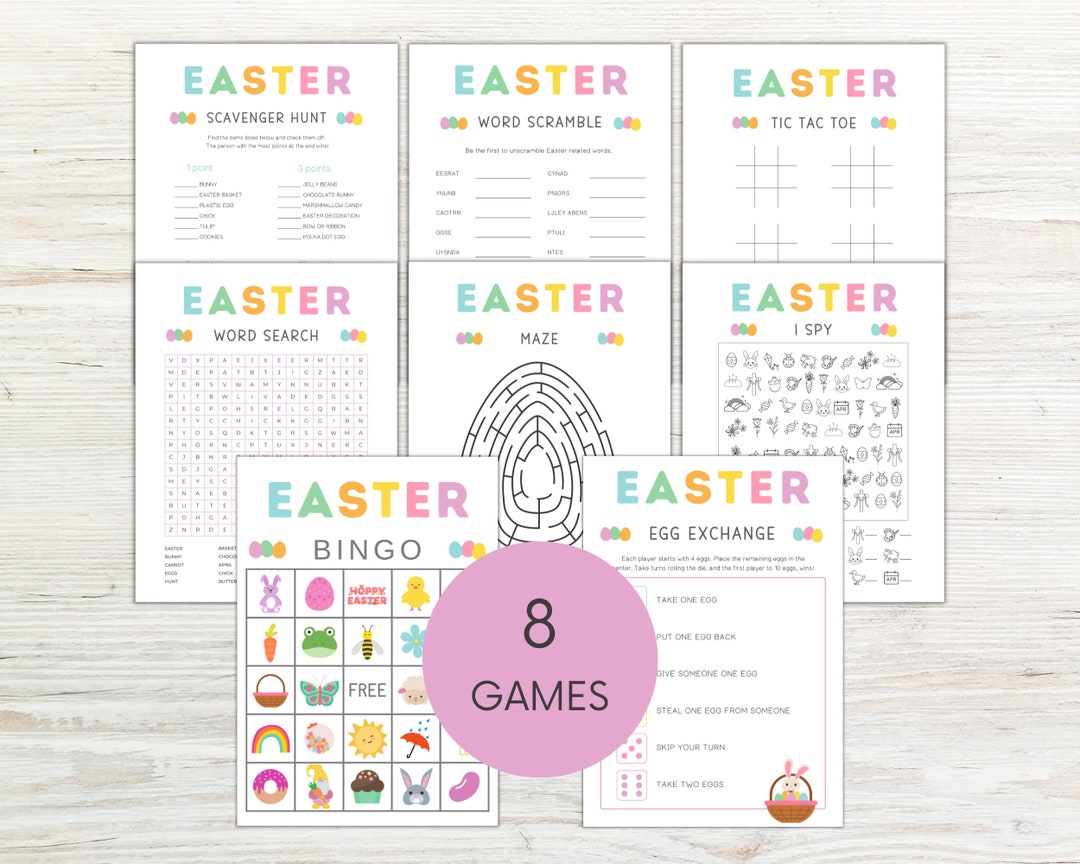 Easter Games Bundle Printable, Easter Family Games, Easter Party Games ...