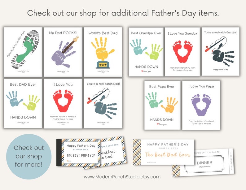 Father's Day Handprint Art Printable I Love You Daddy - Etsy