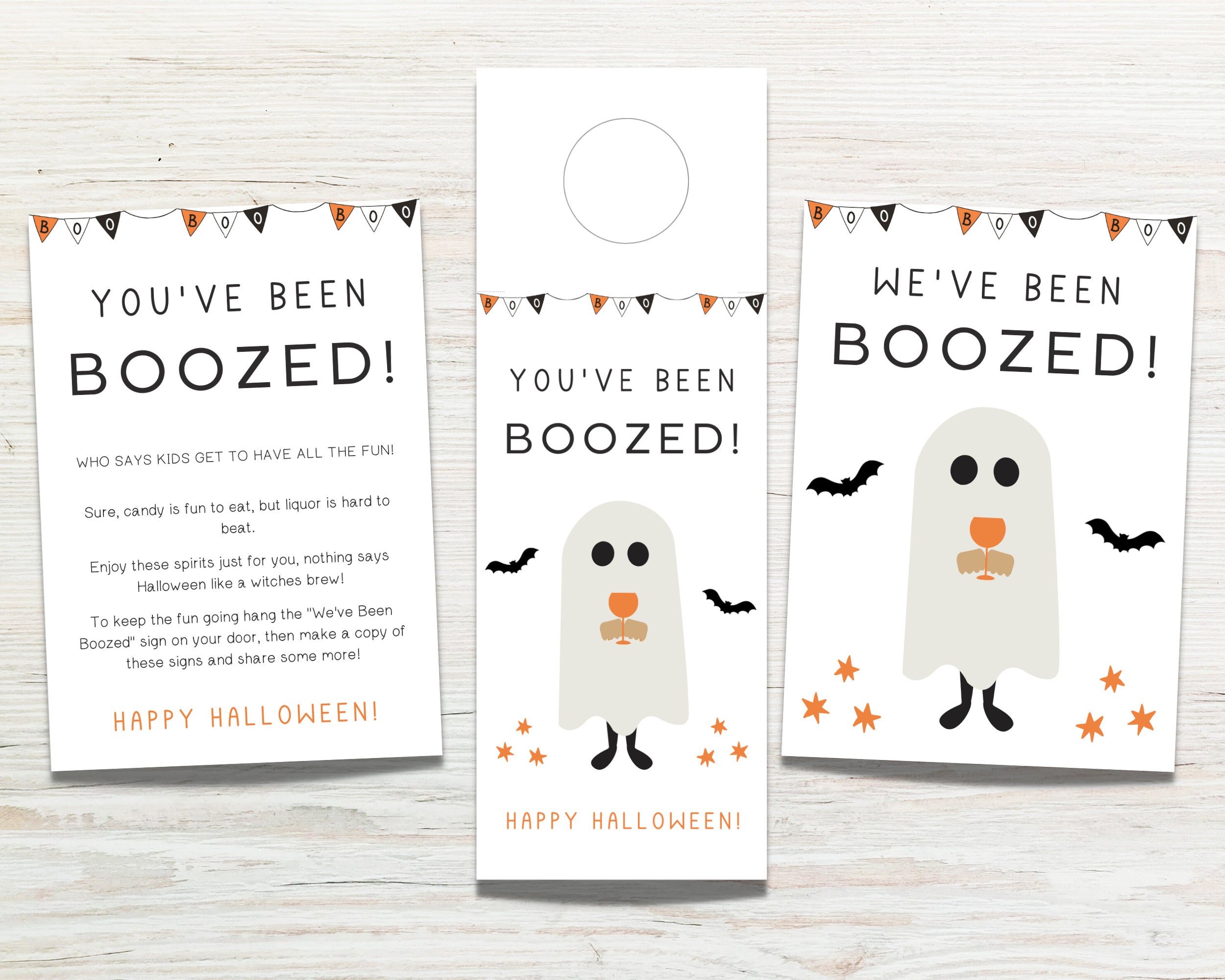 You've Been Boozed Printable Halloween Game, We've Been Boozed Kit ...