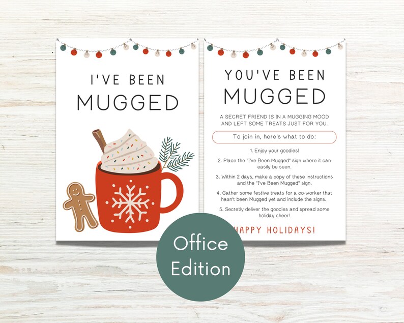 You've Been Mugged Office Printable, I've Been Mugged Coworker Game ...