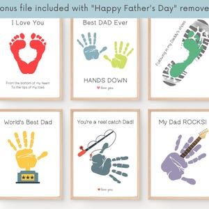 Father's Day Handprint Art Printable Bundle, Handprint Gift for Dad ...