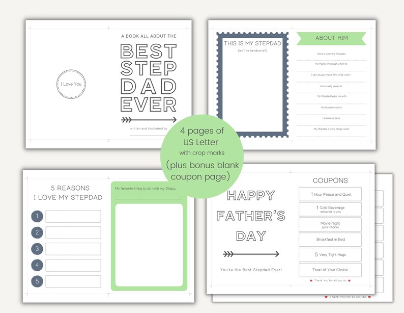 All About My Stepdad Printable Book All About Dad Fathers - Etsy