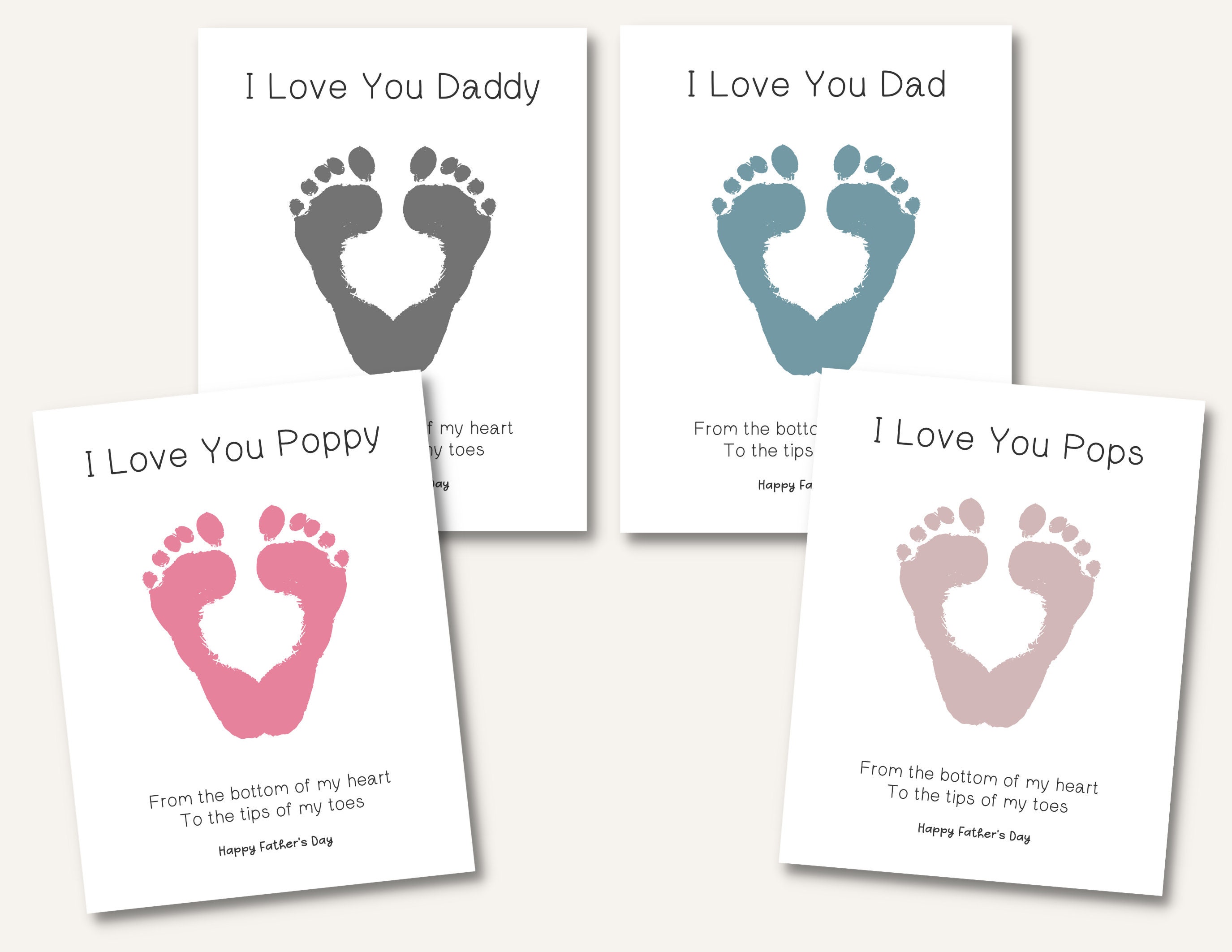 Father's Day Handprint Art Printable I Love You Daddy - Etsy