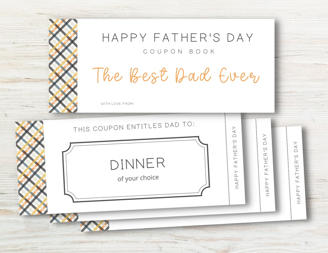 Father's Day Coupon Book, Father's Day Coupons, Father's Day Gift ...