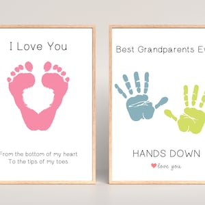 Grandparents Handprint Art Bundle, Grandparents Day Craft, Gift for ...
