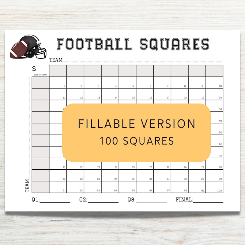 100 Square Raffle Board - Etsy Australia