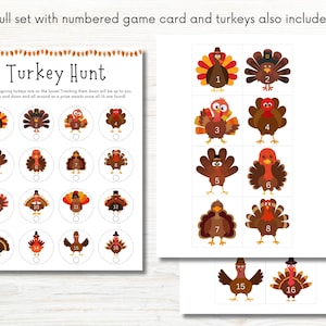 Turkey Scavenger Hunt Game for Kids, Thanksgiving Treasure Hunt, Turkey ...