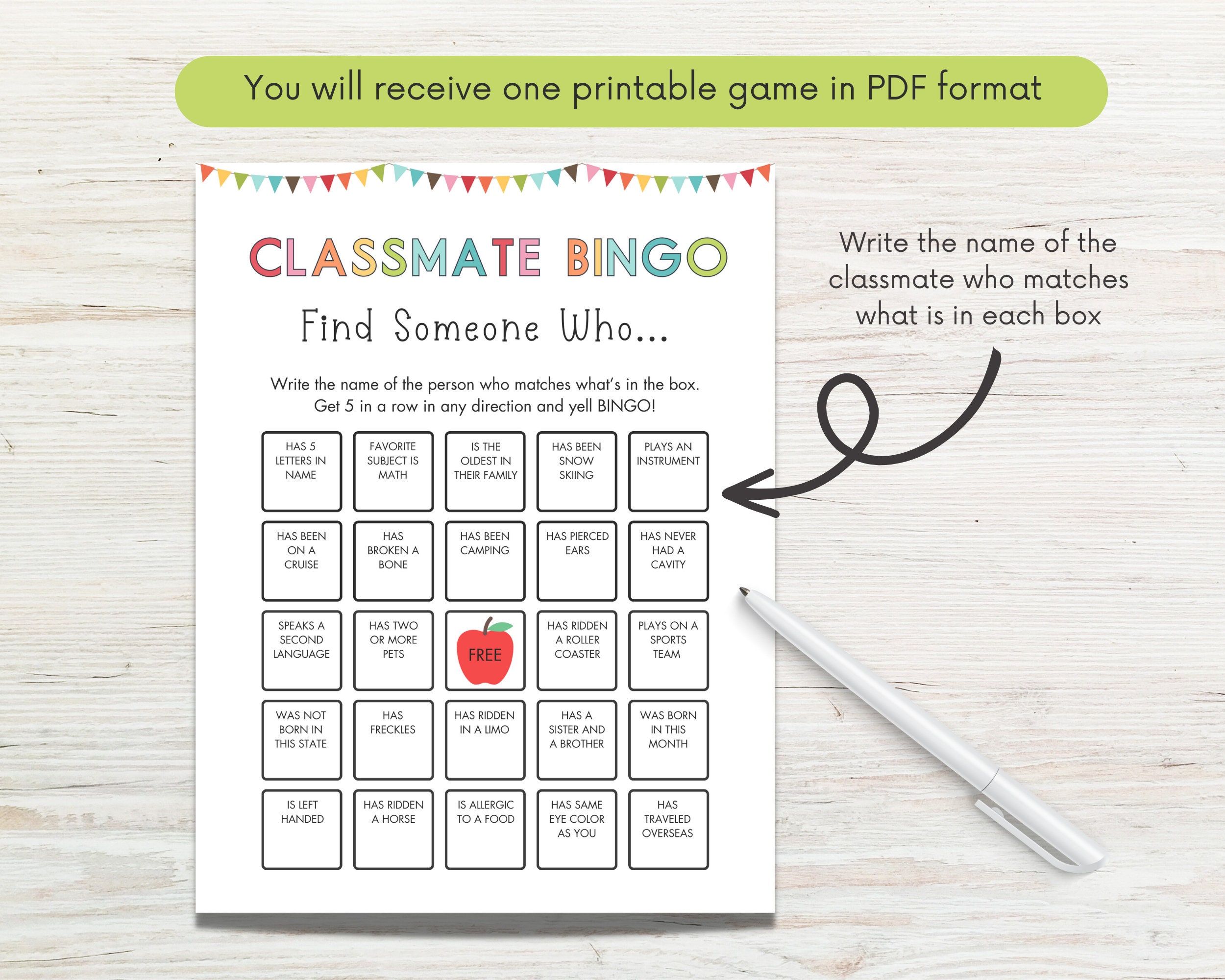 Back to School Bingo Get to Know You Bingo for Kids - Etsy