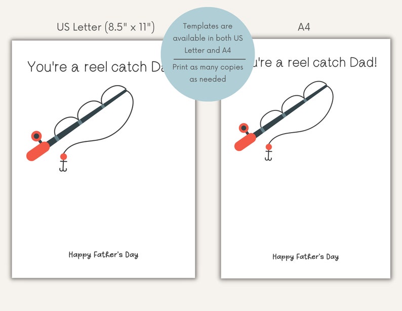 Father's Day Handprint Art Printable, You're a Reel Catch, Boating ...