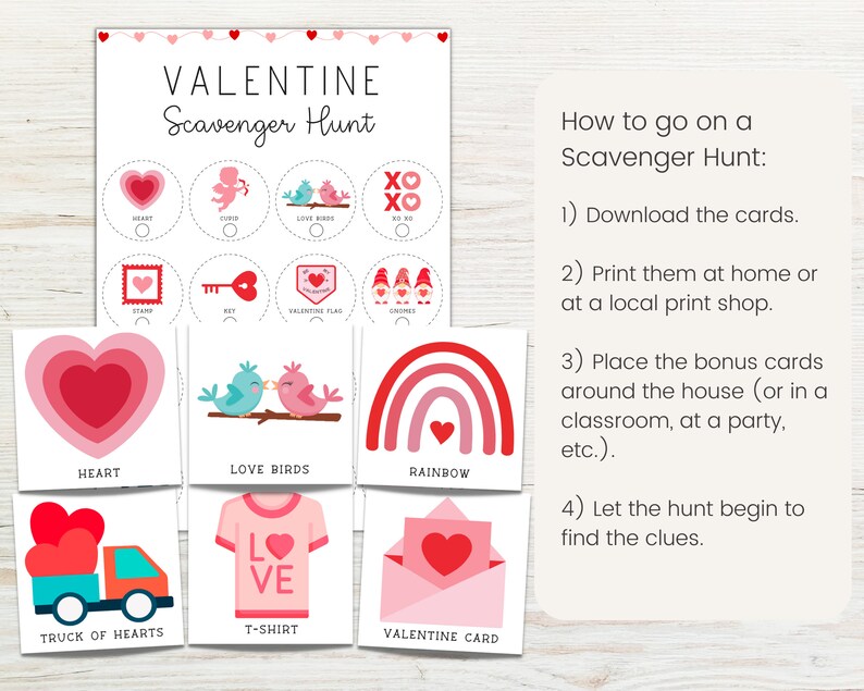 Valentine's Day Scavenger Hunt Printable Valentine Game - Etsy