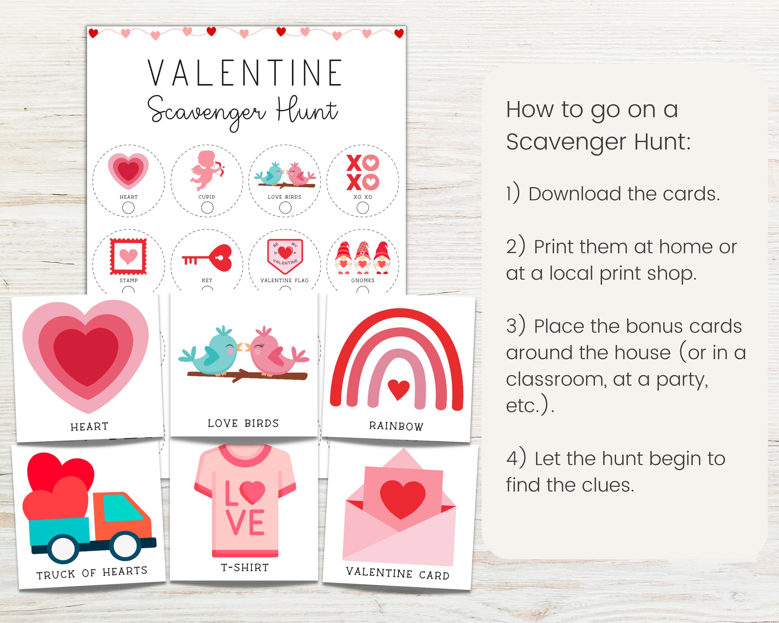 Valentine's Day Scavenger Hunt Printable, Valentine Game for Kids ...