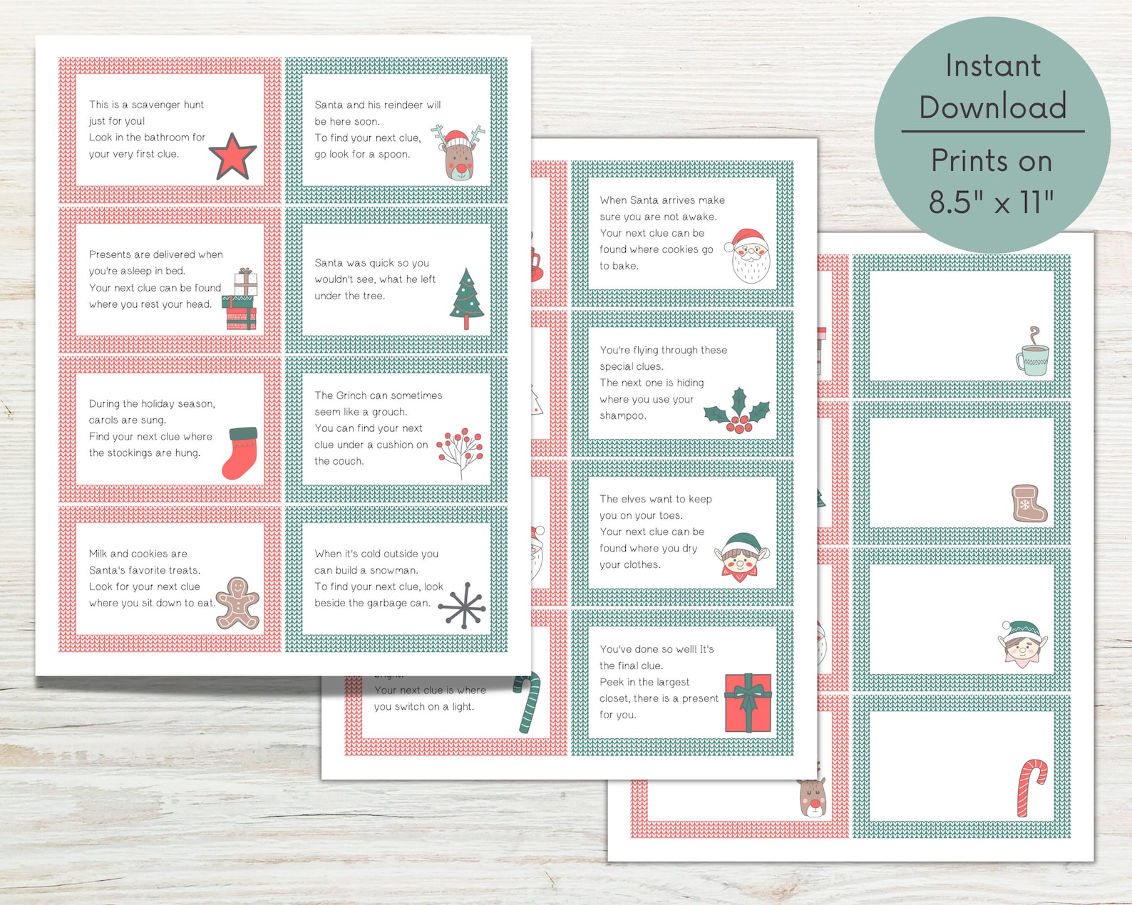 Indoor Christmas Treasure Hunt Christmas Scavenger Hunt - Etsy