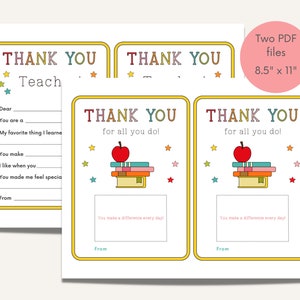 Teacher Gift Card Holder, Teacher Appreciation Printable, All About My ...