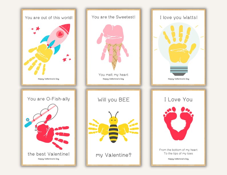 Valentines Handprint Craft Bundle Valentine Art for Kids - Etsy