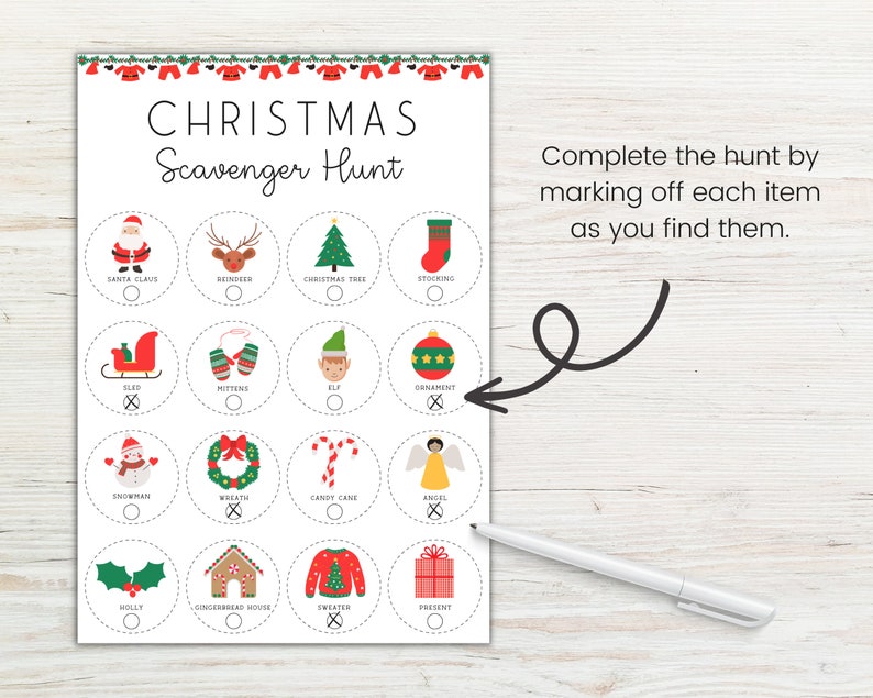 Christmas Scavenger Hunt Printable Holiday Family Activity - Etsy