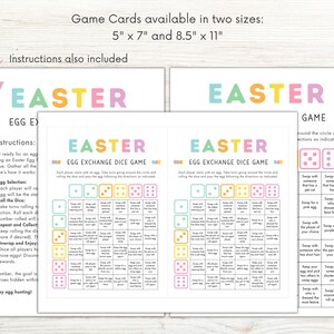 Easter Egg Exchange Dice Game Printable, Easter Dice Game for Kids ...