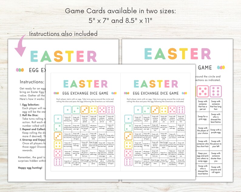 Easter Egg Exchange Dice Game Printable, Easter Dice Game for Kids ...