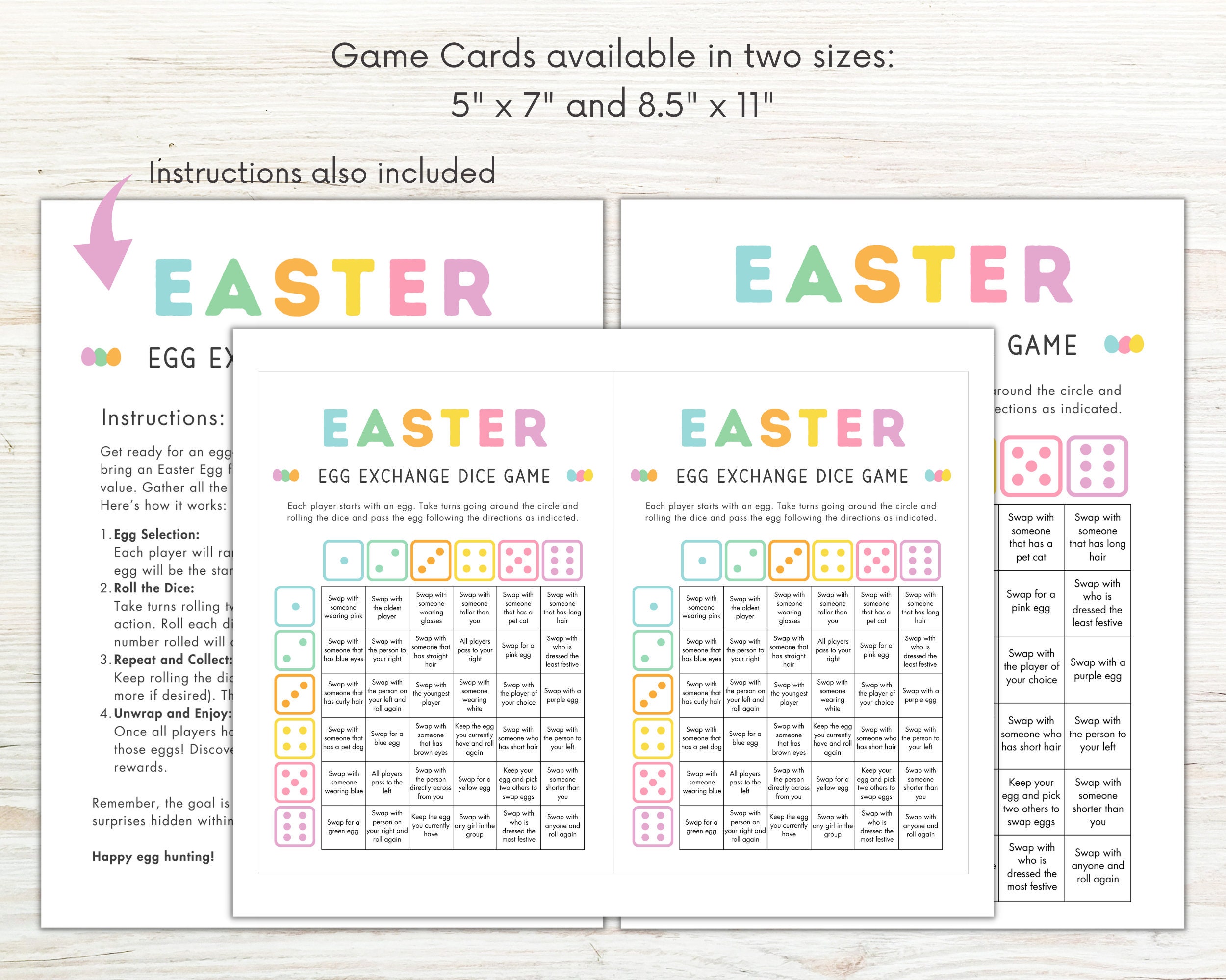 Easter Egg Exchange Dice Game Printable, Easter Dice Game for Kids ...