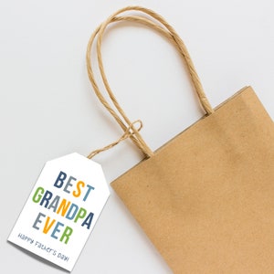 Printable Father's Day Gift Tags, Best Dad Ever, Tags for Dad, Fathers ...