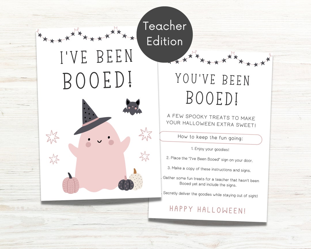 You've Been Booed Teacher Printable Game, School, Classroom Boo Kit ...