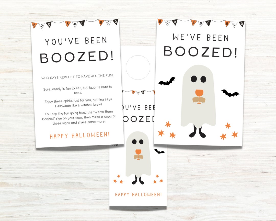 You've Been Boozed Printable Halloween Game, We've Been Boozed Kit ...