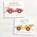 Race Car Valentine Card Printable, Classroom Valentine's Day Cards for ...