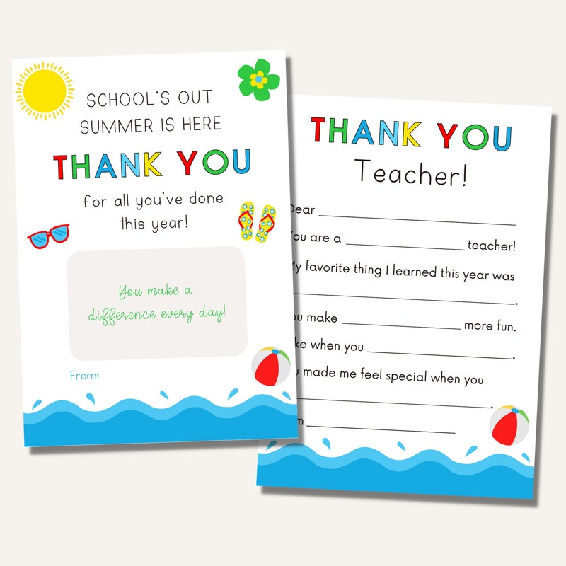 End of School Card - Etsy