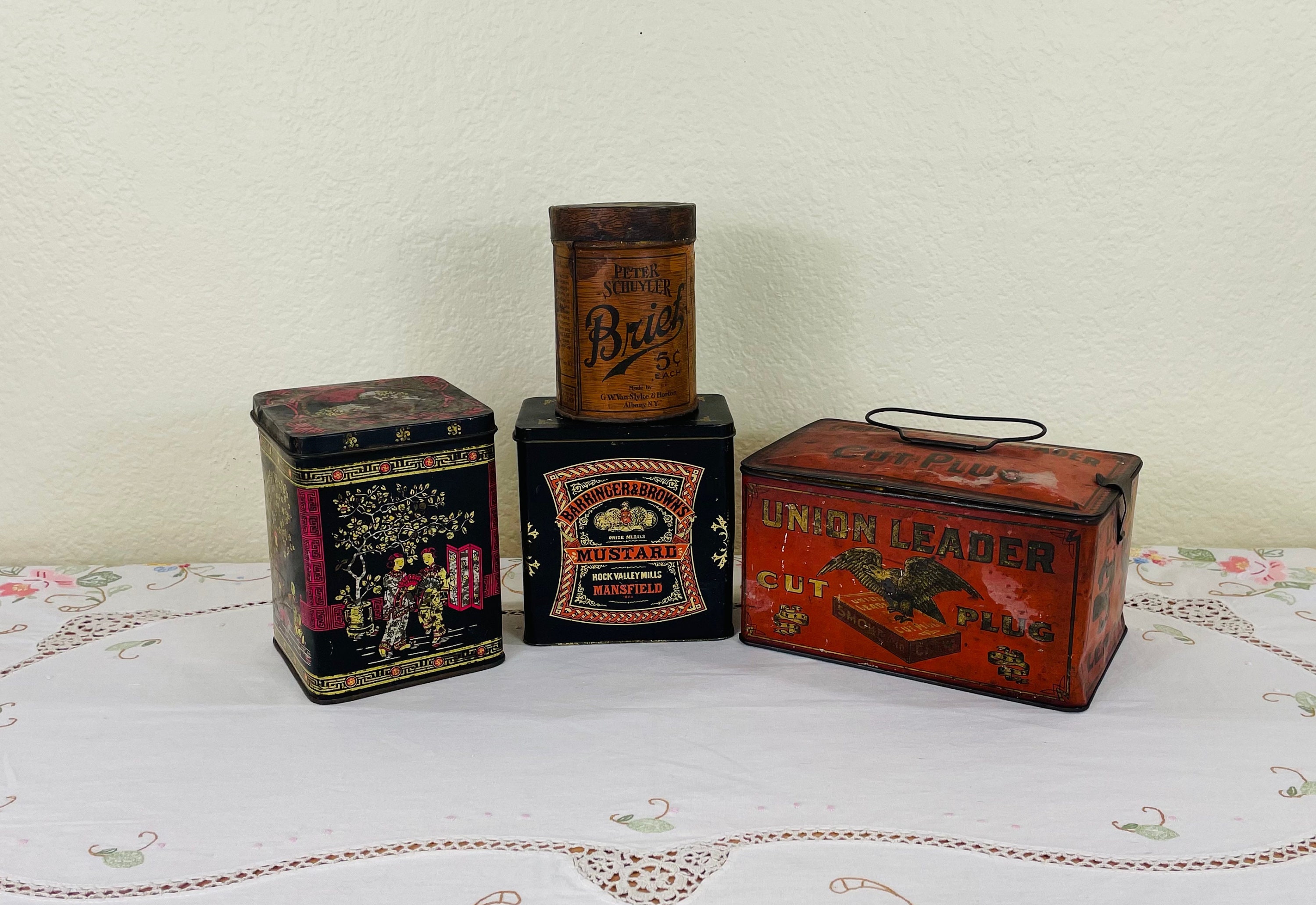 Set of 4 Vintage Metal Decorative Tins From the 20's Through 70's Metal ...