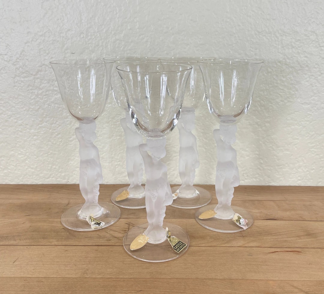 Bayel Crystal Bacchus Stem Glasses, Set of 5, All Included - Etsy