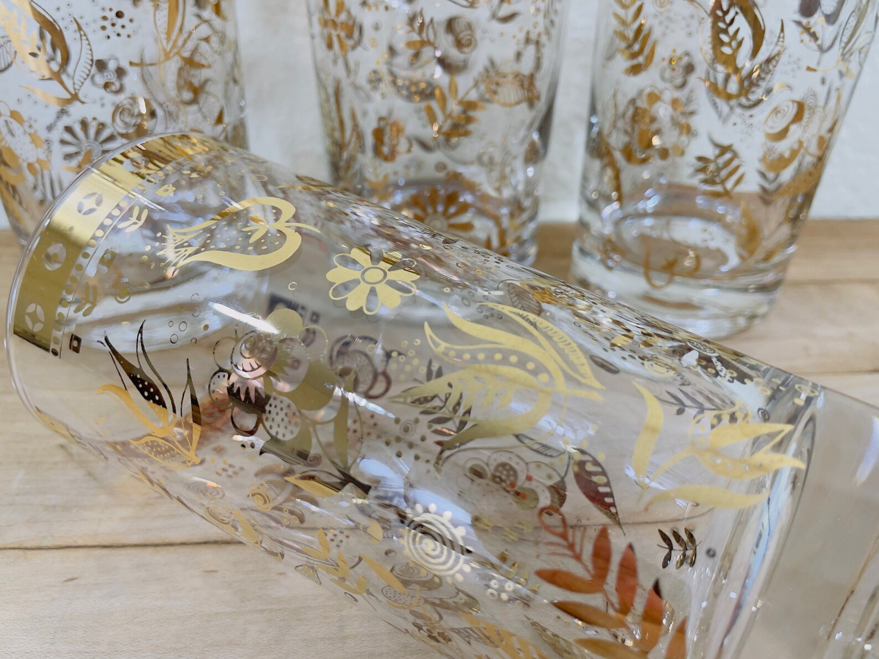 Gold Persian Garden High Balls by Georges Briard, Set of 4, All ...