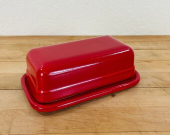 Red Butter Dish - Etsy