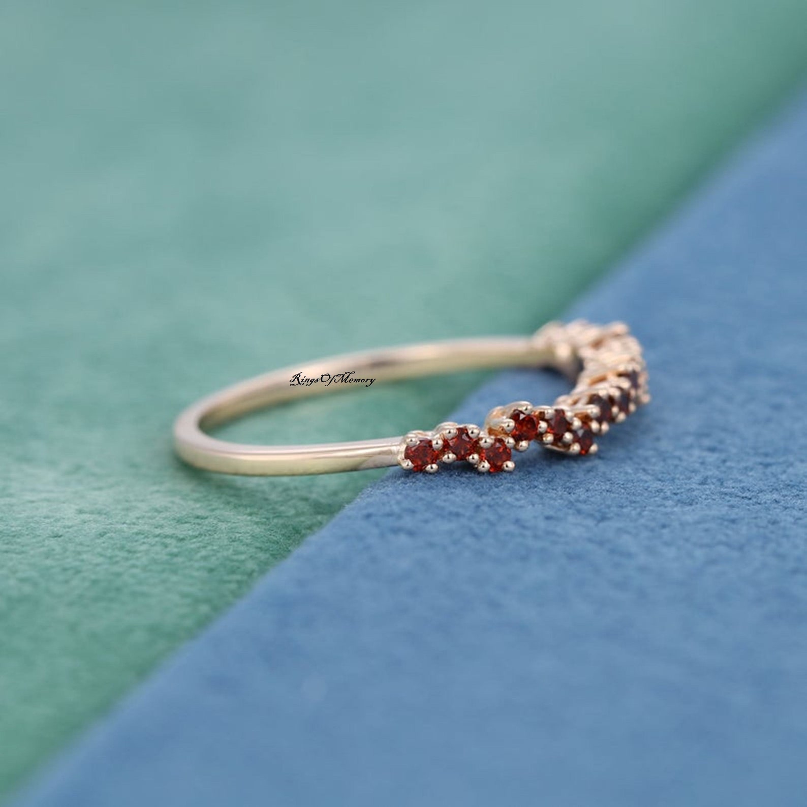 Natural Garnet Ring Vintage Garnet Band Garnet Wedding Band | Etsy