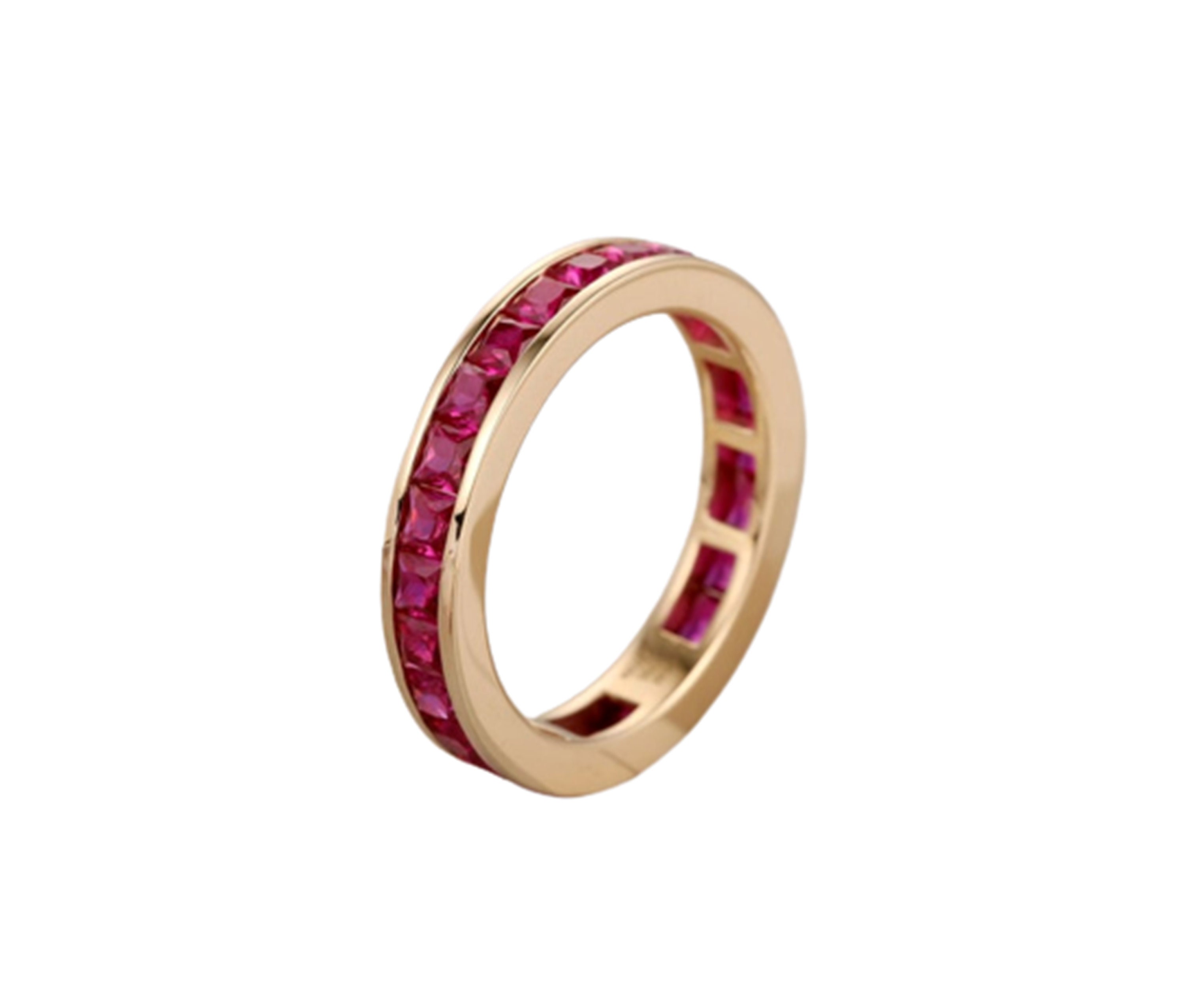 Ruby Wedding Band 14k Yellow Gold Band Ruby Eternity Band - Etsy
