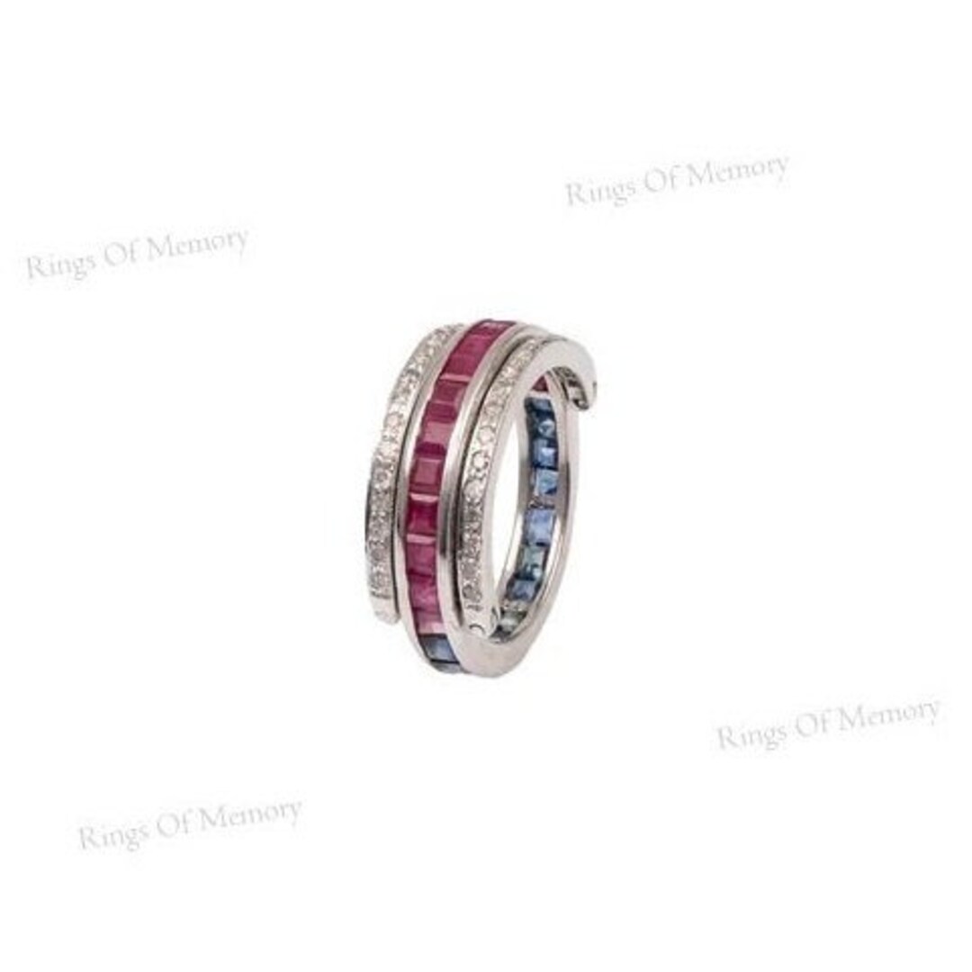 Convertible Ruby Sapphire Ring Convertible Ring, Multi-stone Flip Ring ...