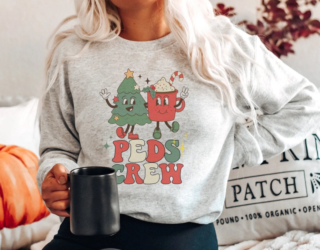Pediatric Crew Nurse Sweatshirt Christmas, Pediatric PEDS Pediatrics ...