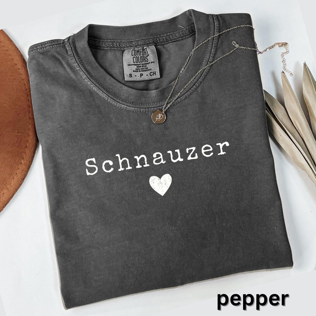 Comfort Colors Schnauzer T-shirt, Dog Lover Shirt, Heart Graphic Tee ...