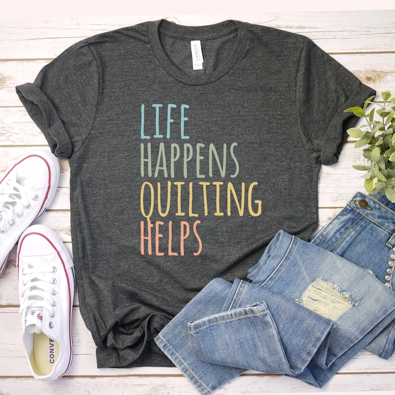 Black Quilt Block Tee - Etsy