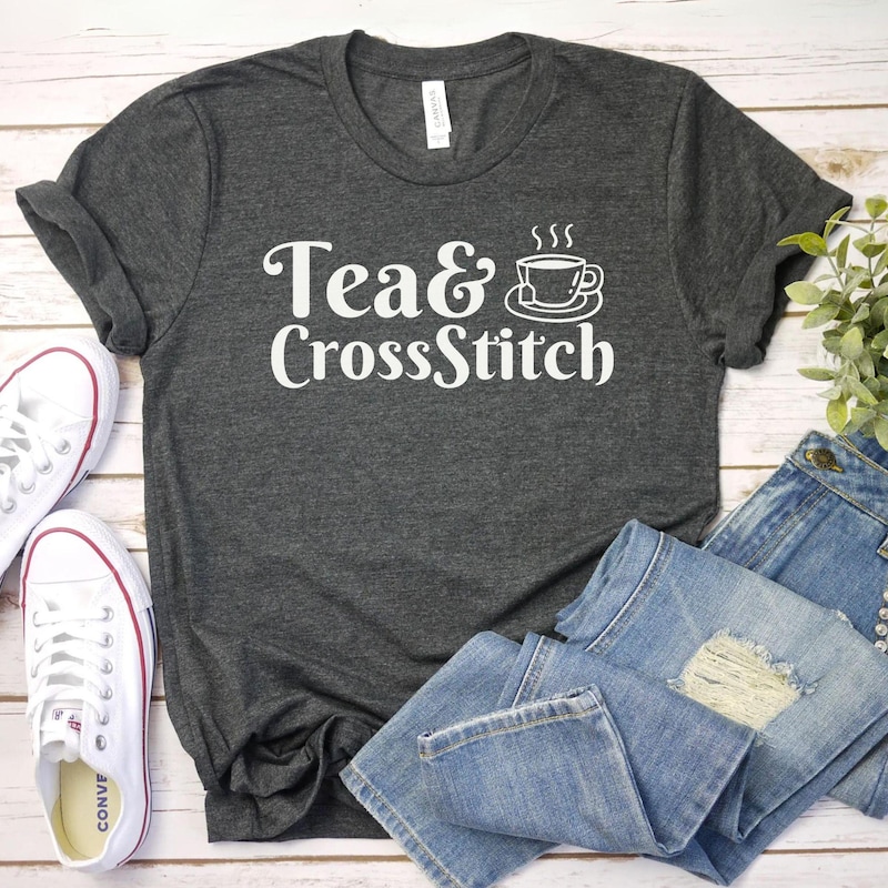 Cross Stitch Tea Shirts - Etsy