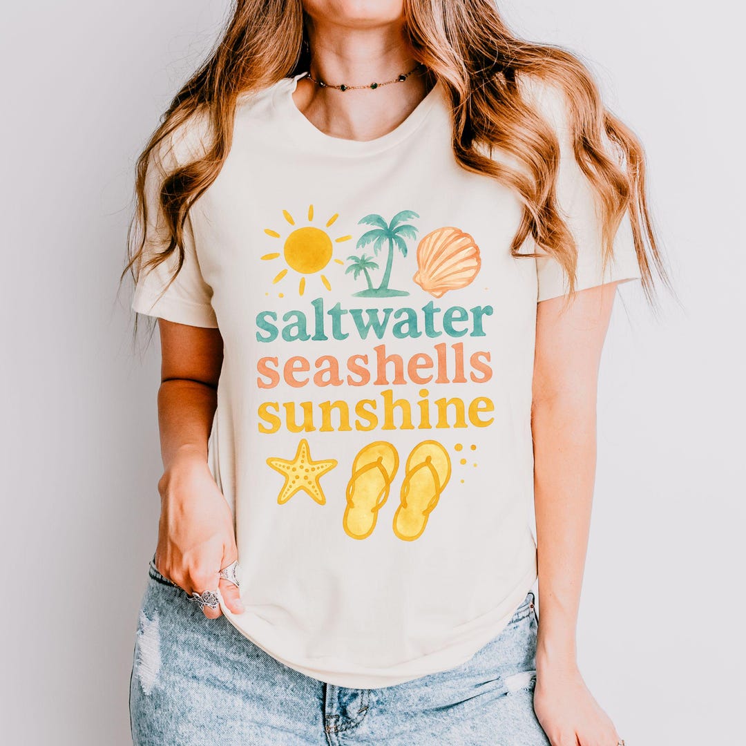 Saltwater Seashells Sunshine Shirt, Summer Shirt,beach Shirt,saltwater ...