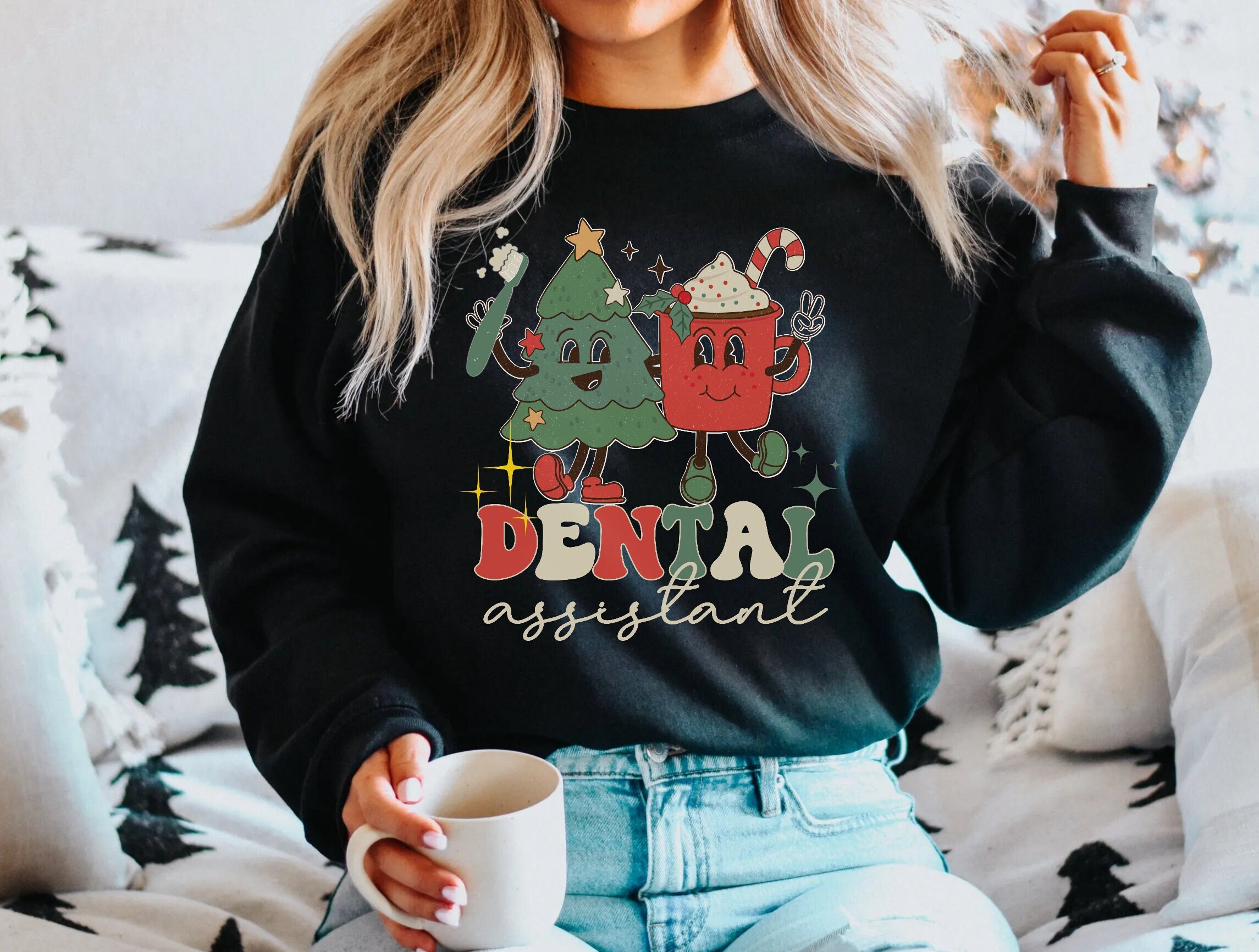 Christmas Dental Sweatshirt, Gift Dental Assistant Crew Hygienist, RDA ...