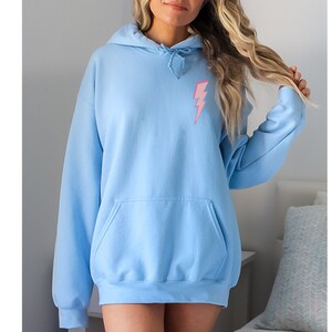 Preppy Lightning Bolt Hoodie With Lighting Bolts, Aesthetic Sweatshirt ...