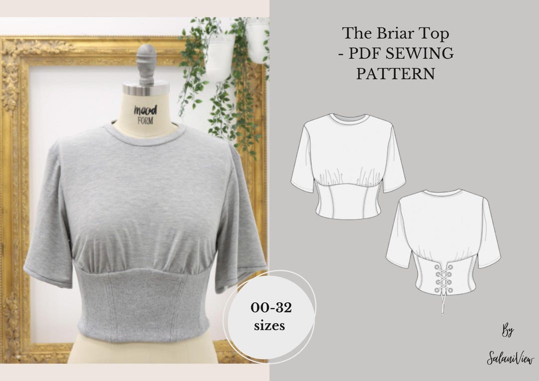 Sporty Shirt PDF Sewing Patterninstant Download Printable Sizesxs-xxlcorset Patternsummer Top ...