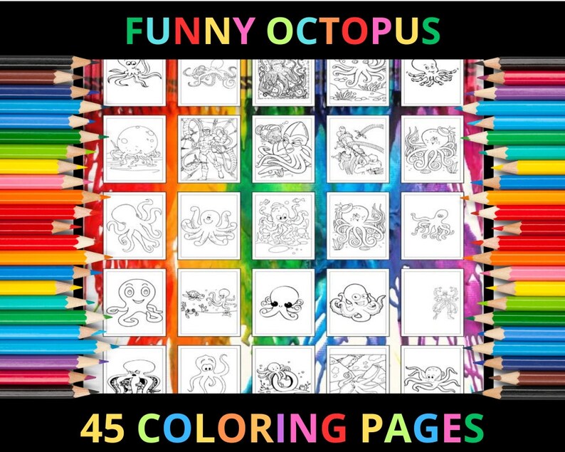 Printable Octopus Coloring Pages for Kids and Adults | 45 Pages ...