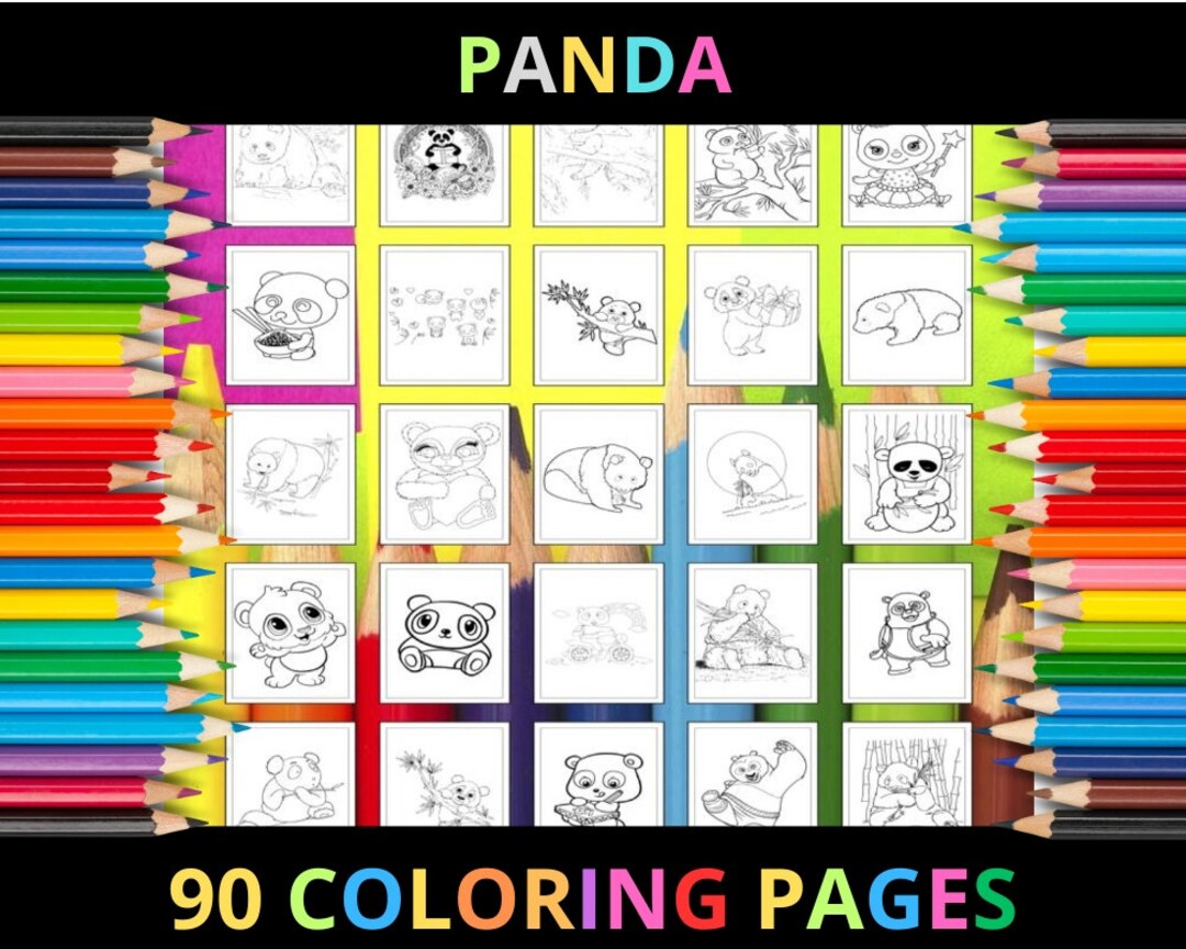 Printable Panda Coloring Pages for Kids and Adults | 90 Pages | Instant ...