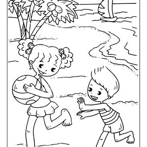 Printable Beach Coloring Pages for Kids and Adults | 90 Pages | Instant ...
