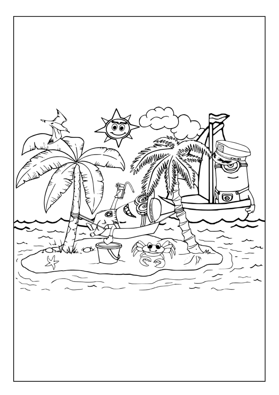 Printable Beach Coloring Pages for Kids and Adults 90 Pages Instant ...