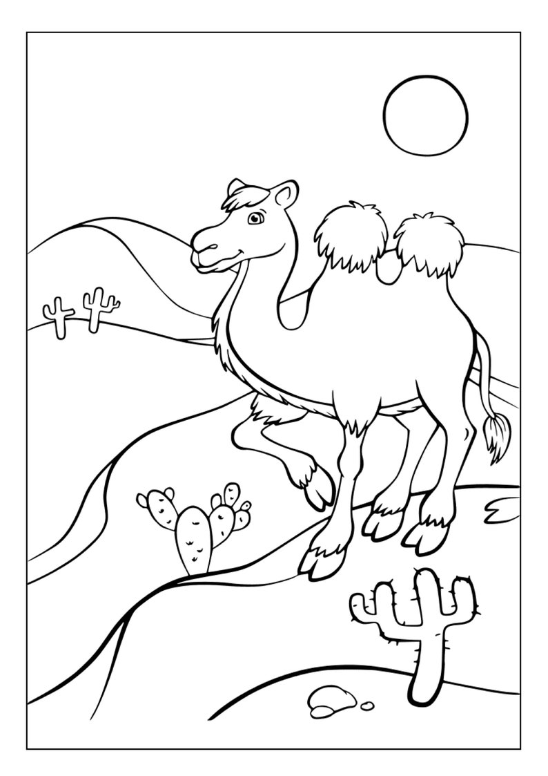 Printable Camels Coloring Pages for Kids & Adults | 50 Pages | Instant ...