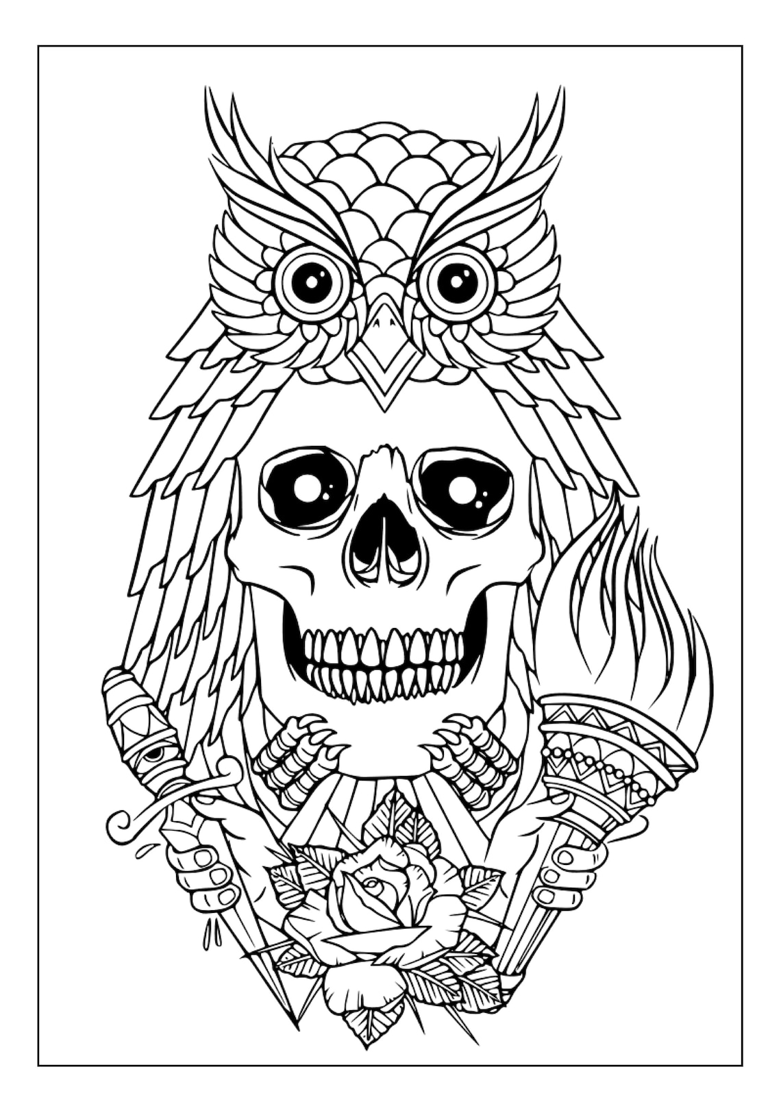 Printable Tattoos Coloring Pages for Kids and Adults | 60 Pages ...