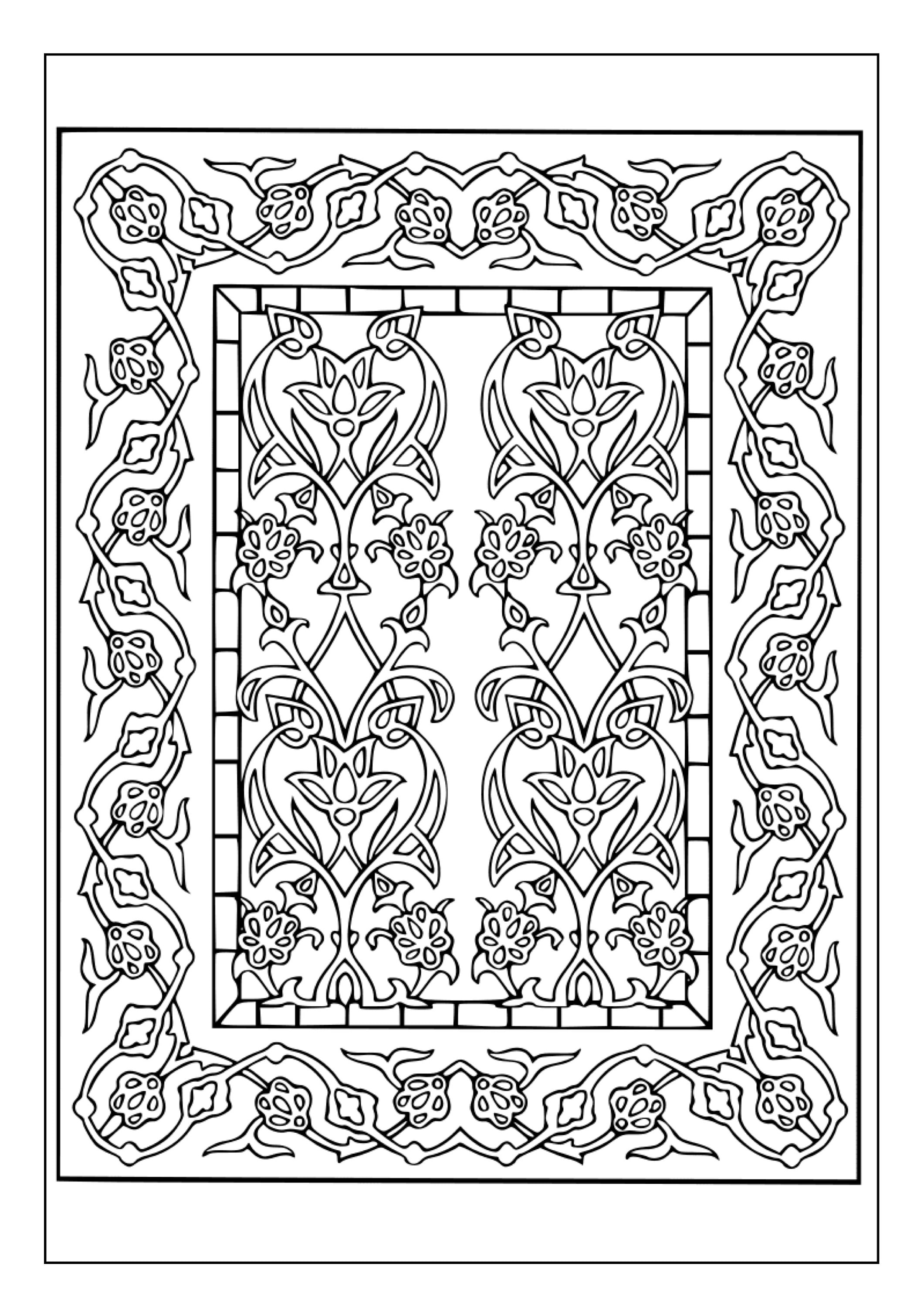Printable Tiles Coloring Pages for Kids & Adults | 30 Pages | Instant ...